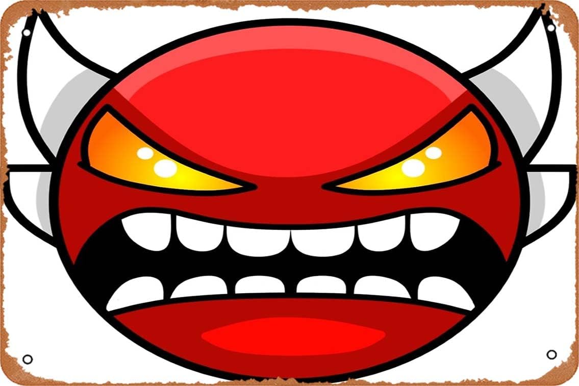Amazon.com : Geometry dash Insane demon Metal Print Vintage Retro Metal ...