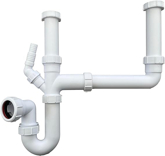 Universal Double Bowl Sink Waste Kit and Half Bowl Trap Kit - Multi-Fit ...