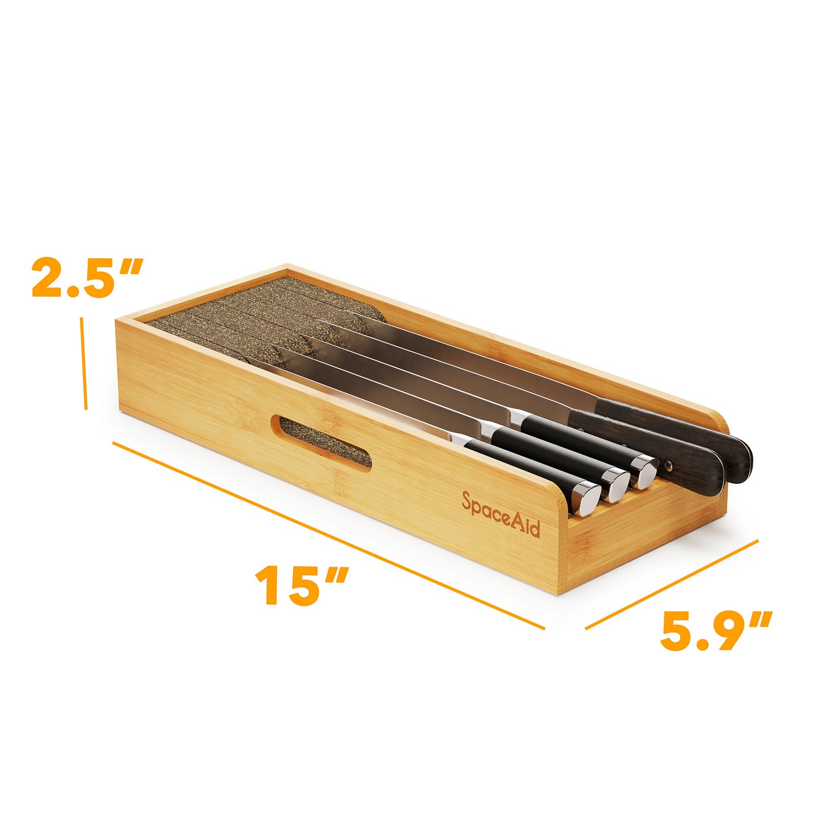 Snapklik.com : SpaceAid Knife Drawer Organizer Bamboo Insert Dock ...