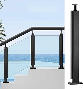 Amazon.com: Glass Deck Railing System Glass Panel Post, Glass Railing ...