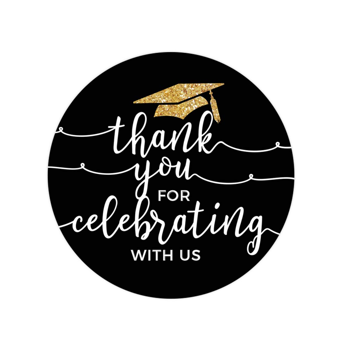 Amazon.com: Andaz Press Black and Gold Glittering, Graduation Circle ...