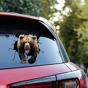 Amazon.com: Fierce Bear Car Decals - Animal Lovers Vinyl Decal Stickers ...