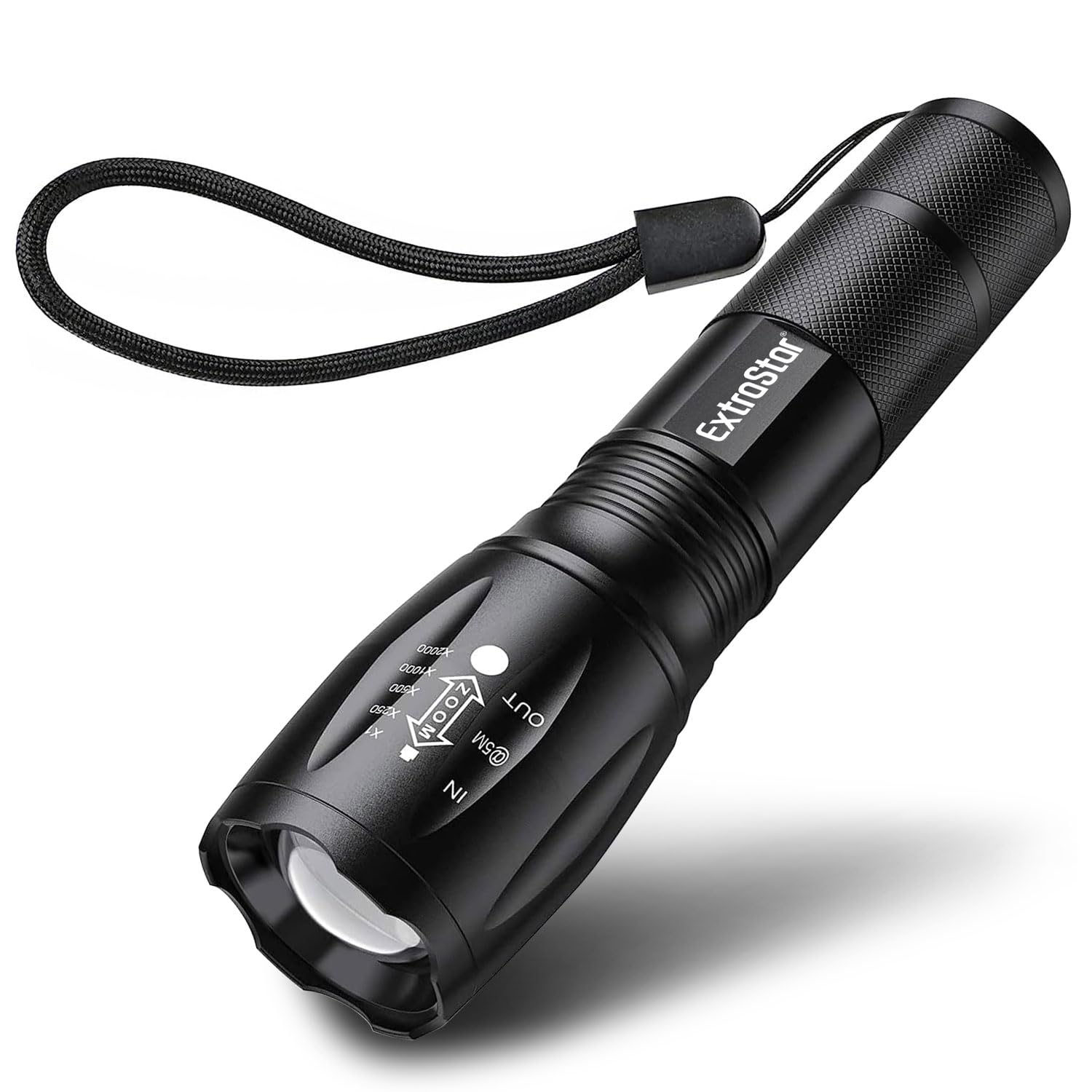 EXTRASTAR LED Torch Battery Powered, Zoomable Torches Adjustable Focus ...