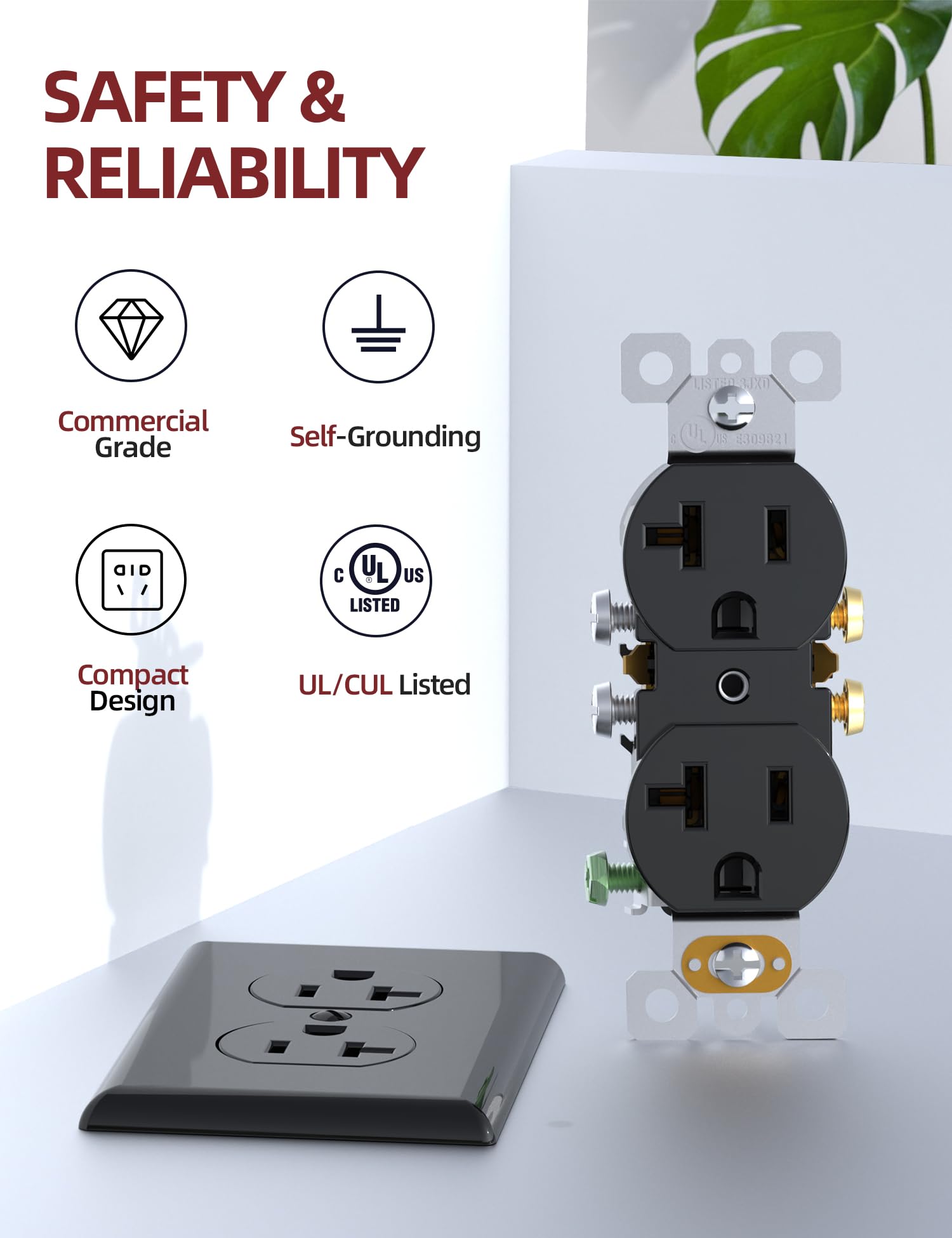 Snapklik.com : AIDA 20 Amps Outlets Duplex Electrical Receptacle ...
