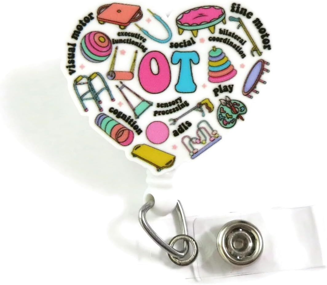 Amazon.com: OT Badge Reel, Occupational Therapy Badge Holder, COTA ...