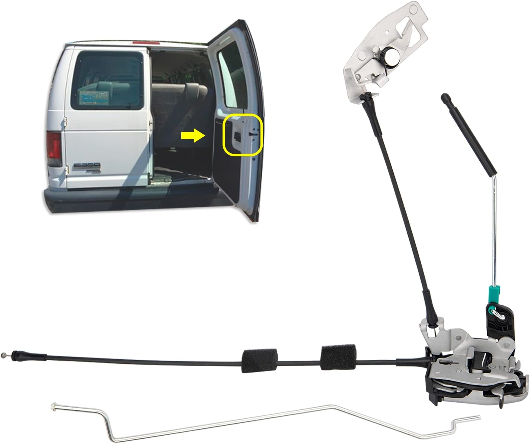 Amazon.com: unikpas Door Latch Assembly w/Cable & Rod Compatible for ...