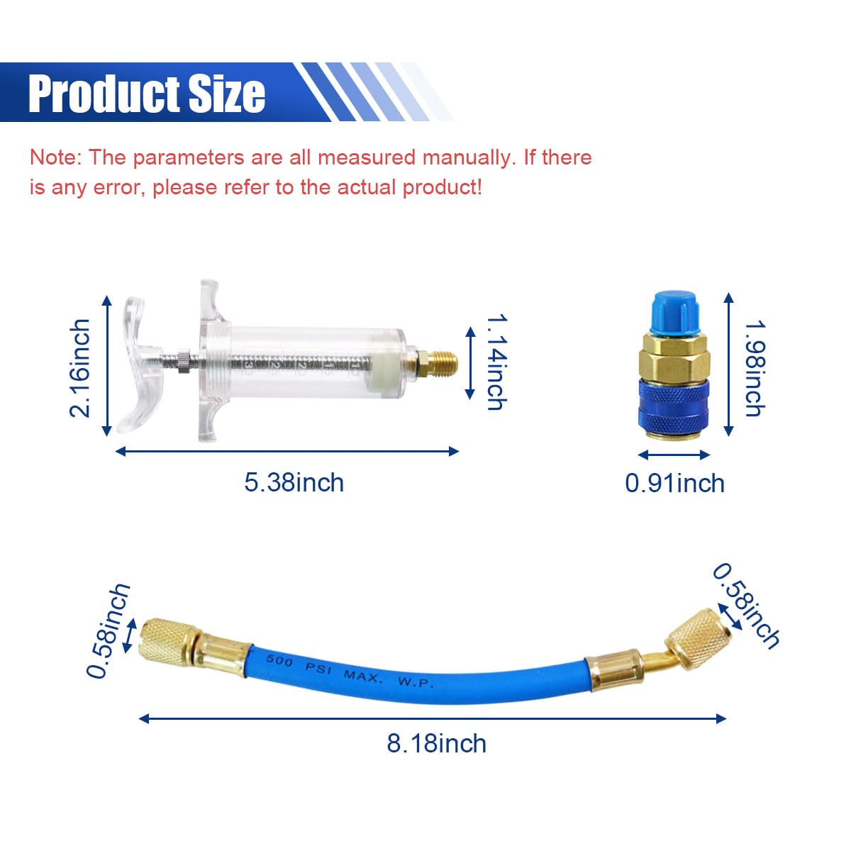 Snapklik.com : Smilfuy AC Oil Dye Injector Kit, 30ml/1 Oz Hand Push ...