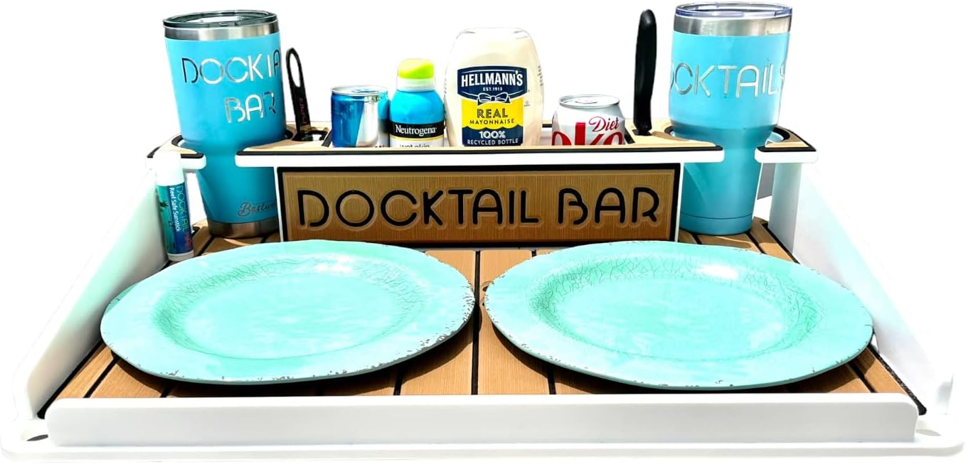 Amazon.com: Docktail Bar Utility Boat Table - Pontoon Rail Mount | Boat ...