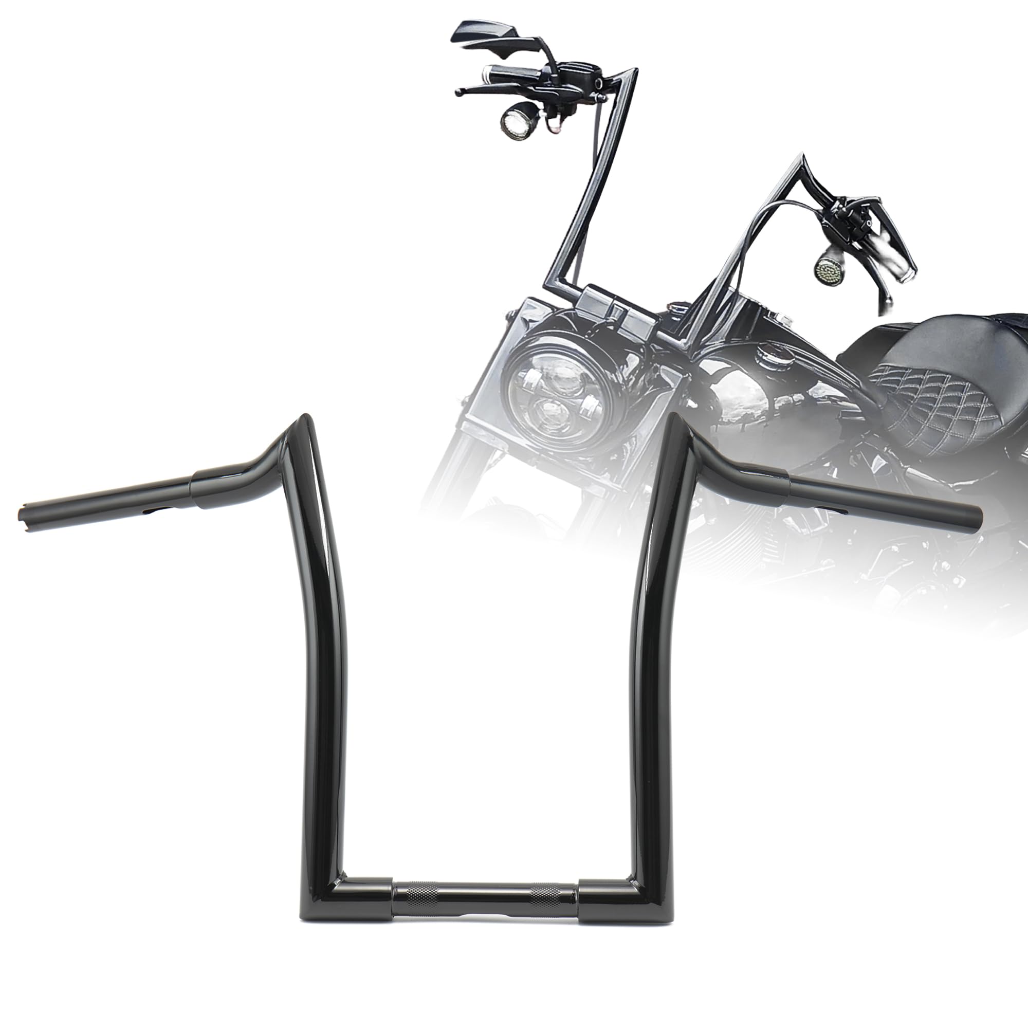 Snapklik.com : 1-1/4 Inches Fat 10 Inches Black Rise Aggressive Ape ...