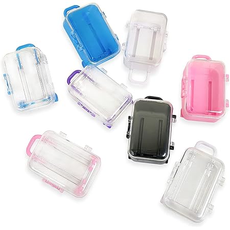 Amazon.com: Framendino, 8 Pack Plastic Mini Suitcase Tiny Travel ...