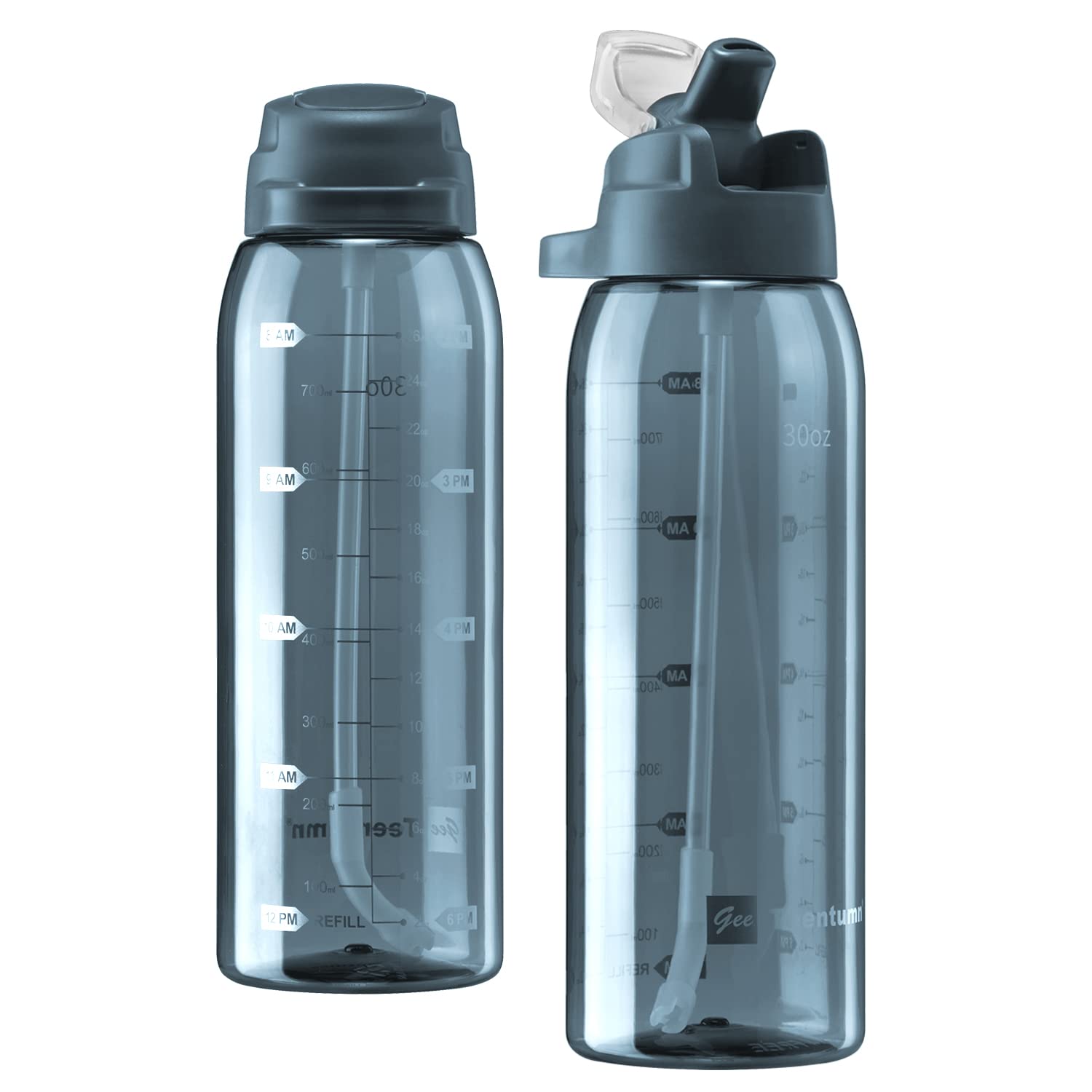 Amazon.com: Teentumn Sports Water Bottle Wide Mouth Straw Lid with Time ...