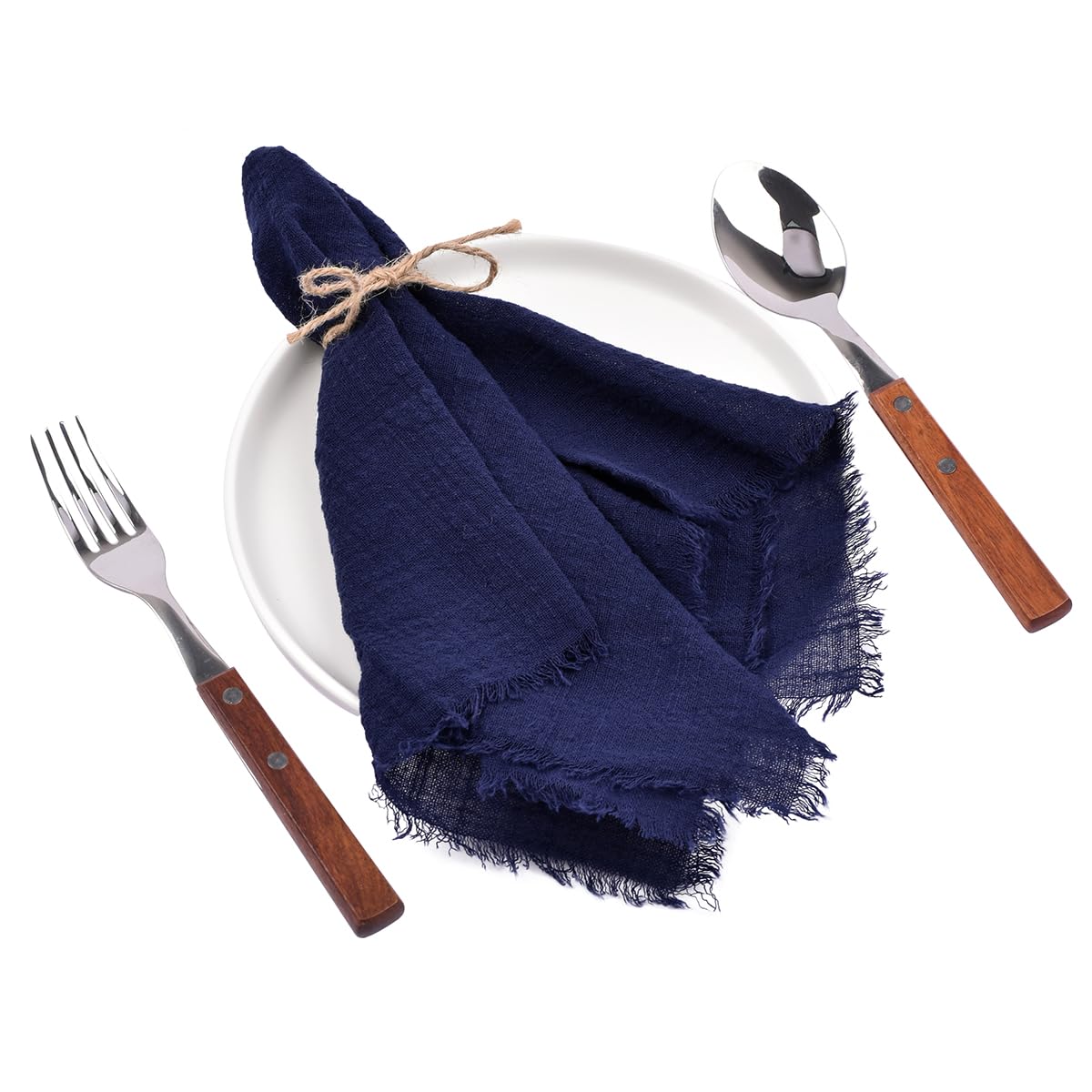 Amazon.com: Joanlody Navy Blue 6 Pack Handmade Cloth Napkins Cotton ...