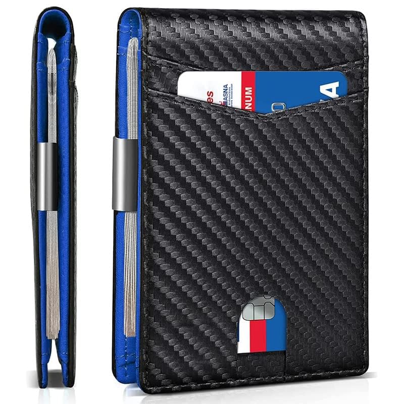 Cartera Hombre Minimalista Rfid Bloqueo Con Clip De Billetes, Elegante ...