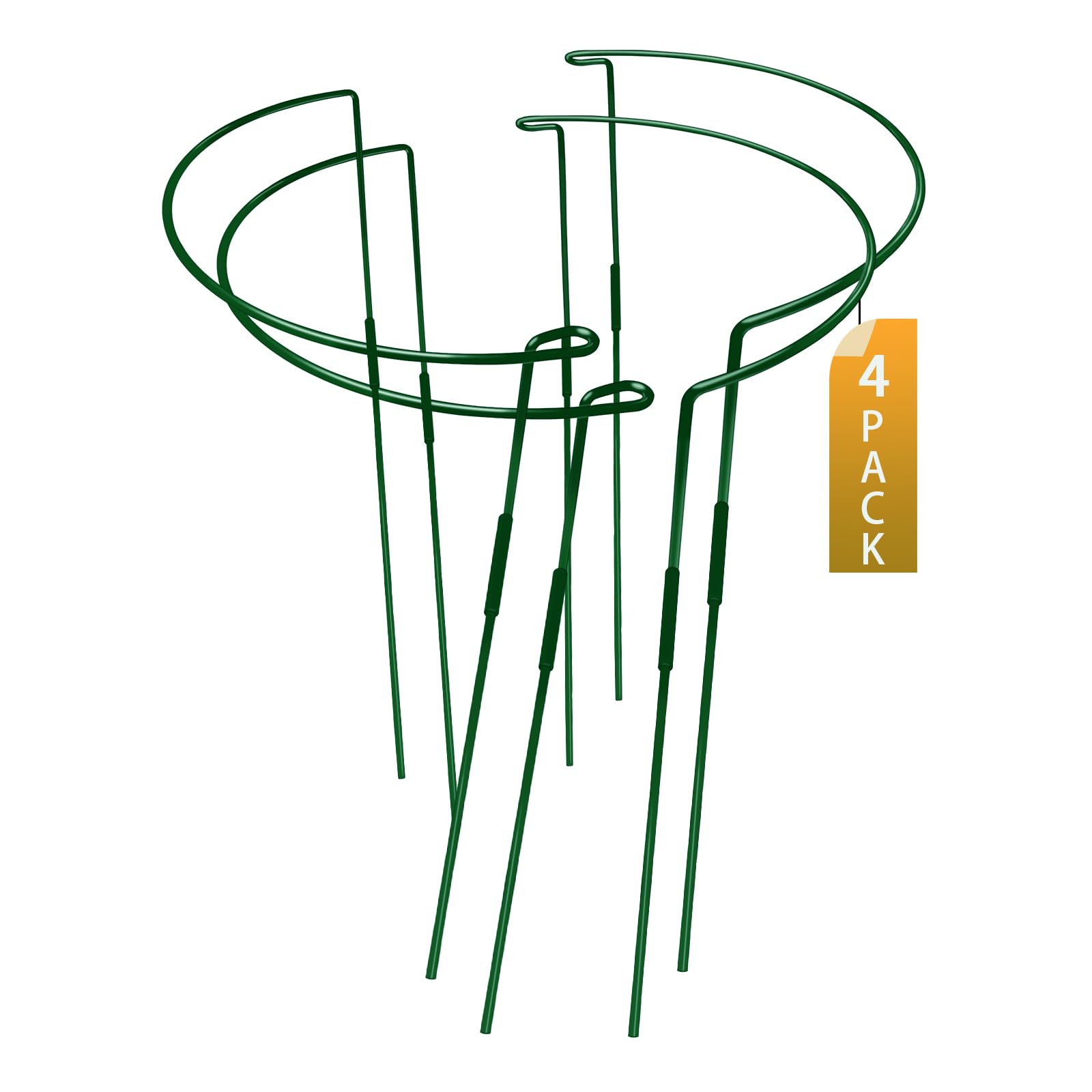 4-Pack Upgrade Adjustable Plant Support Ring Kit - Strong, Rust-Proof ...