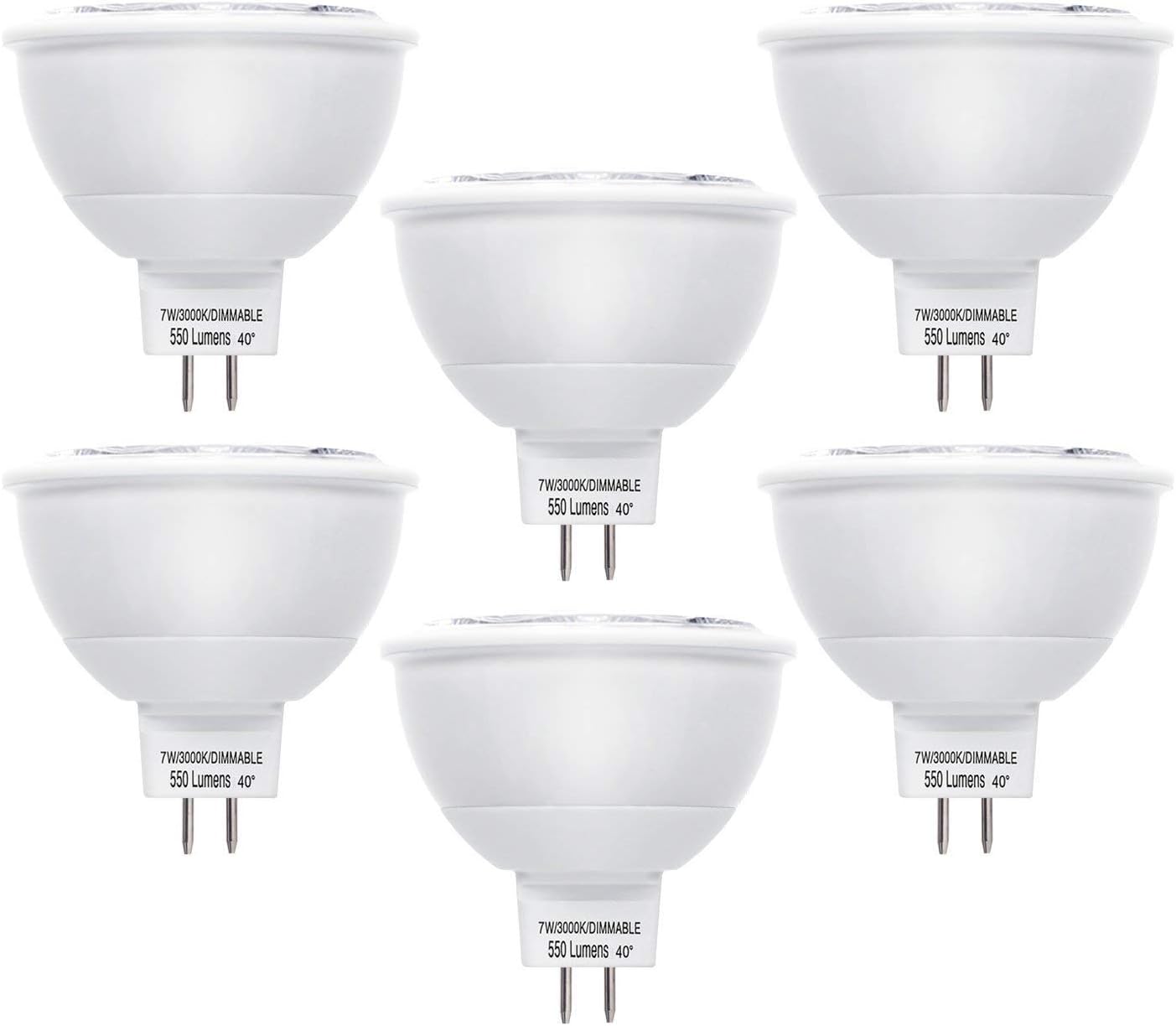 LB20561 MR16 LED Bulbs, 40° 50W Equivalent, Dimmable 7W, 3000K Soft ...