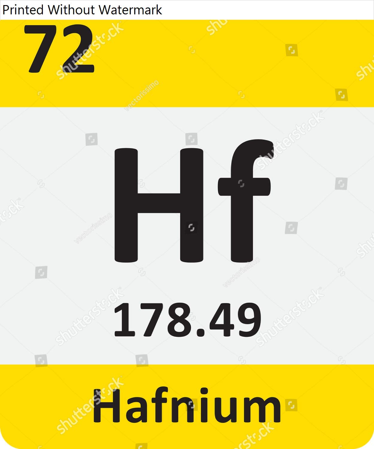 Hafnium Symbol Hafnium Element Symbol Periodic Table Series 072 Mixed