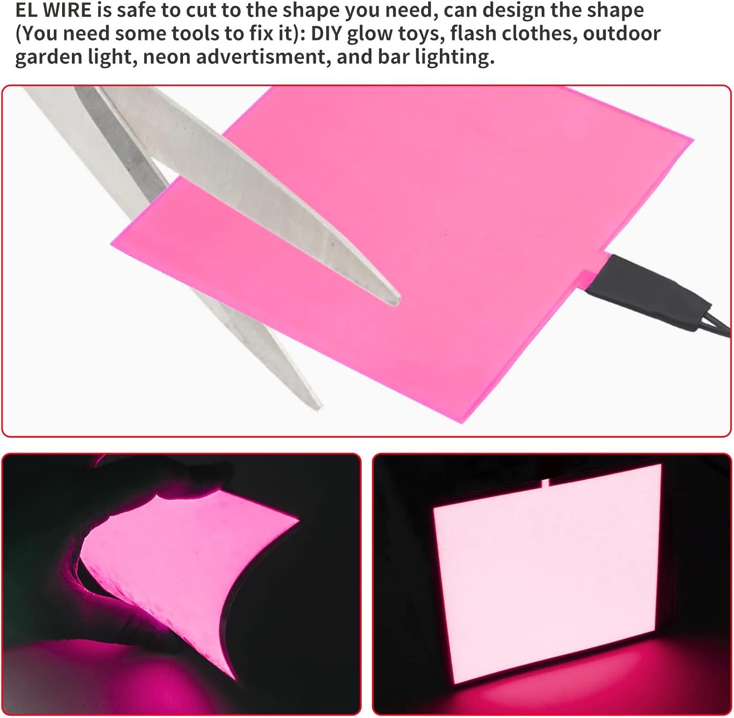 Electroluminescent EL Panel Light, DIY EL Backlight Cuttable Paper Lamp ...