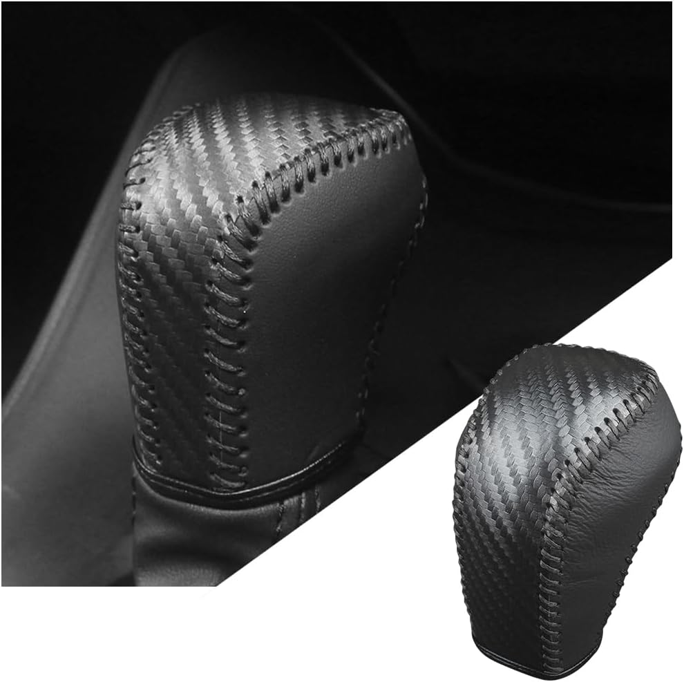 Amazon.com: Car Gear Shift Knob Cover, Carbon Fiber Stick Shift Knob ...