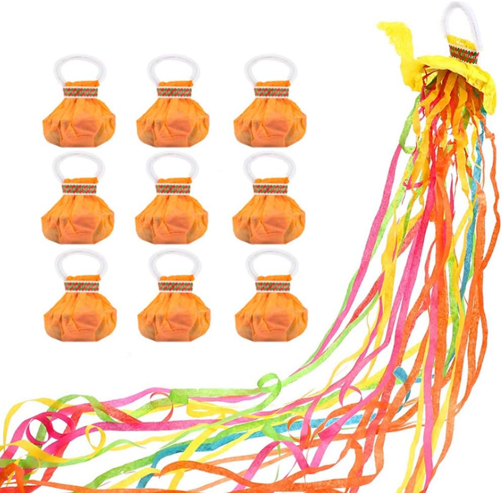 Amazon.com: meekoo Hand Throw Streamers Colorful Confetti Poppers No ...