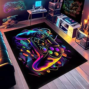 Amazon.com: Kmono Gaming Rug for Boys Room - Gamer Rug with Game ...
