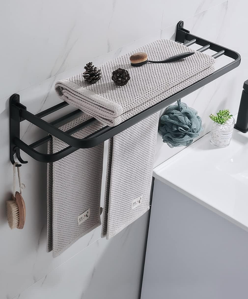 Amazon.com: Bath Towel Bars Matte Bathroom 2-Tiers Ladder Towel Rails ...