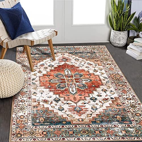 KOZYFLY Boho Rugs 3x5 ft Washable Front Door Area Rug Indoor Non Slip ...