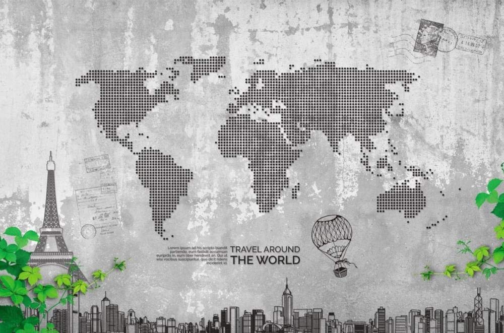 Digital World Map Wallpaper