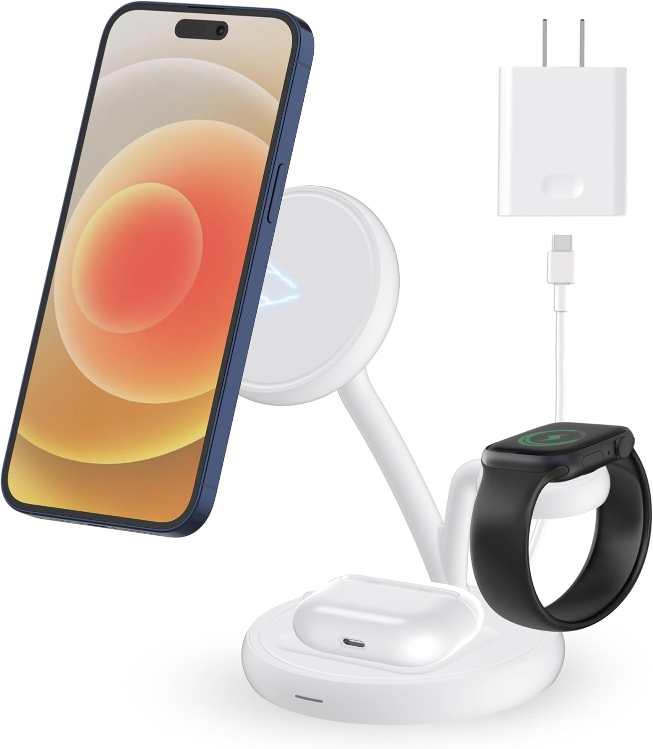 Amazon.com: Magnetic Wireless Charger Station for Magsafe Charger, 3 in ...