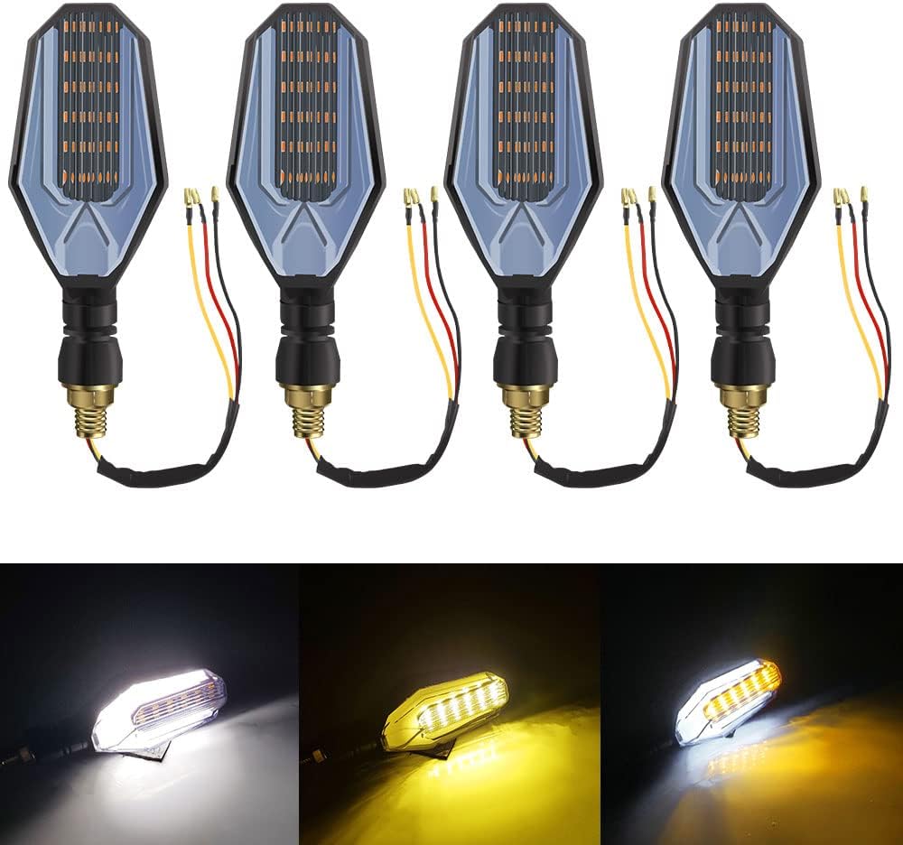 Kinstecks [New Version] 4PCS Motorcycle Indicators Flowing Turn Signal ...