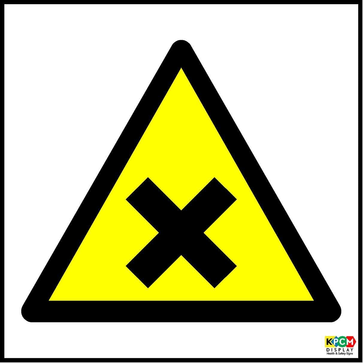 Warning Irritant substances Symbol Safety Sign - Self Adhesive Sticker ...