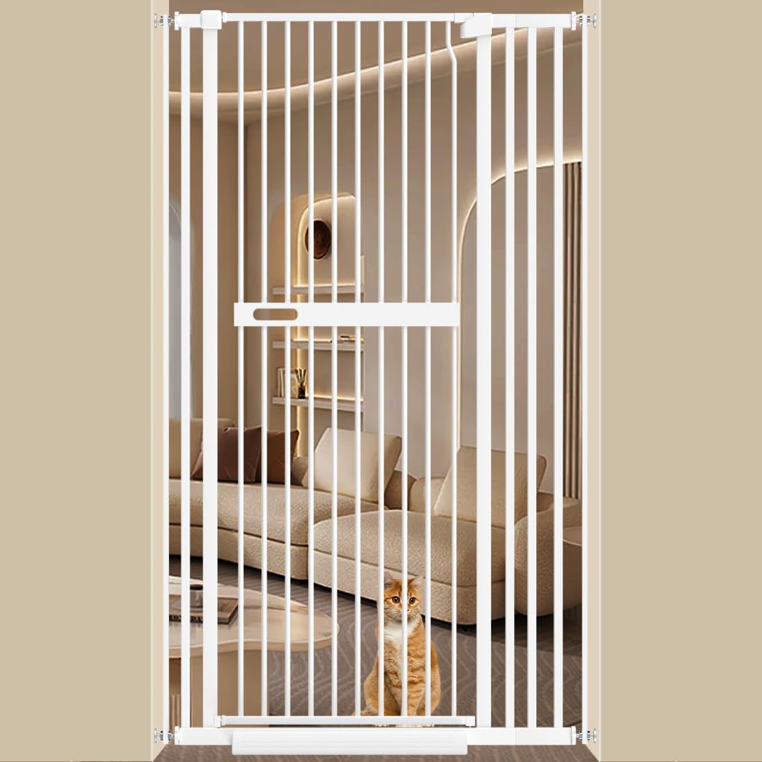 Amazon.com: WAOWAO 71" Extra Tall Cat Pet Gate 29.92-37.79" Wide ...