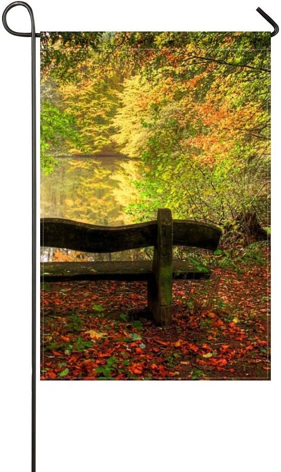 Amazon.com : DongGan Garden Flag Bench Back Leaves Autumn Lake 12x18 ...