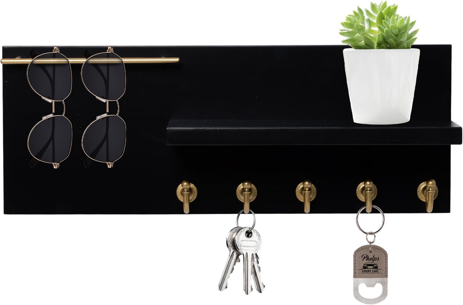 Amazon.com: SANY DAYO HOME Real Wood Key Holder Rack Wall Mount 16 x 6 ...