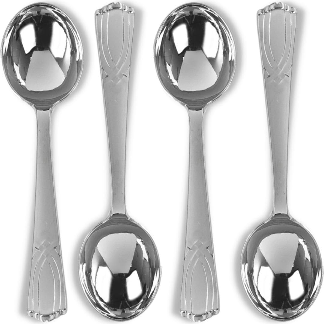 Amazon.com: Disposable Silver Soup Spoon | 600 Pack - Elegant ...