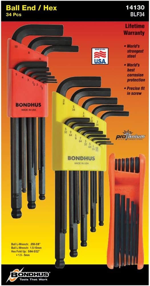 Bondhus 14130 Triple Pack, Balldriver L-Wrench Sets No-10937 (.050-3/8 ...
