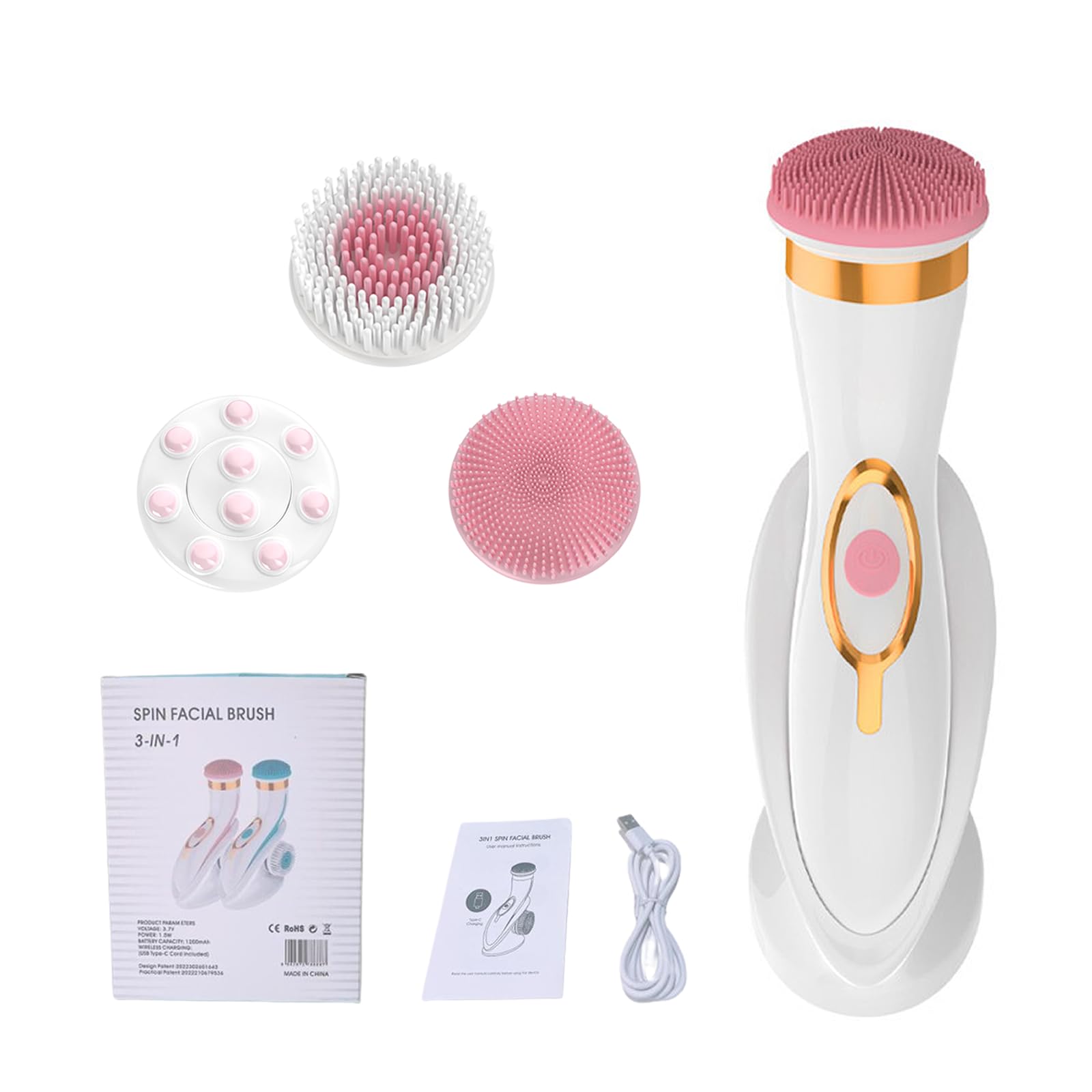 Amazon.com: Electric Face Scrubber, 3 in 1 Facial Cleansing Brush with ...