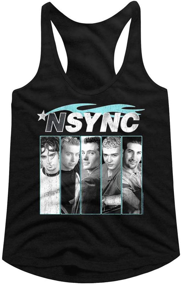 Amazon.com: Nsync Blue Flame Junior Top Black : Clothing, Shoes & Jewelry