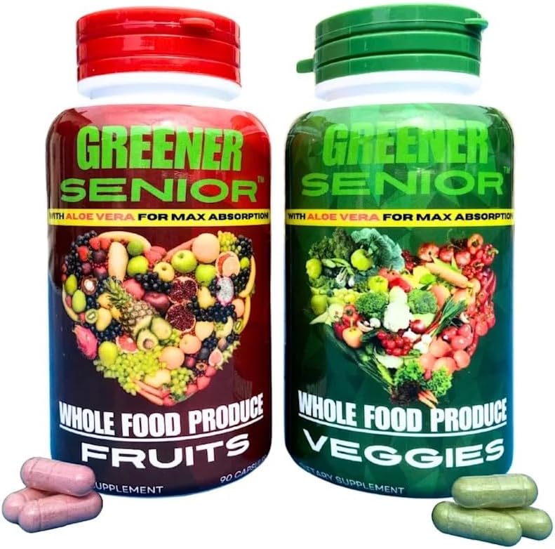 Amazon.com: Greener Senior Fruit & Veggie Whole Food Supplement ...