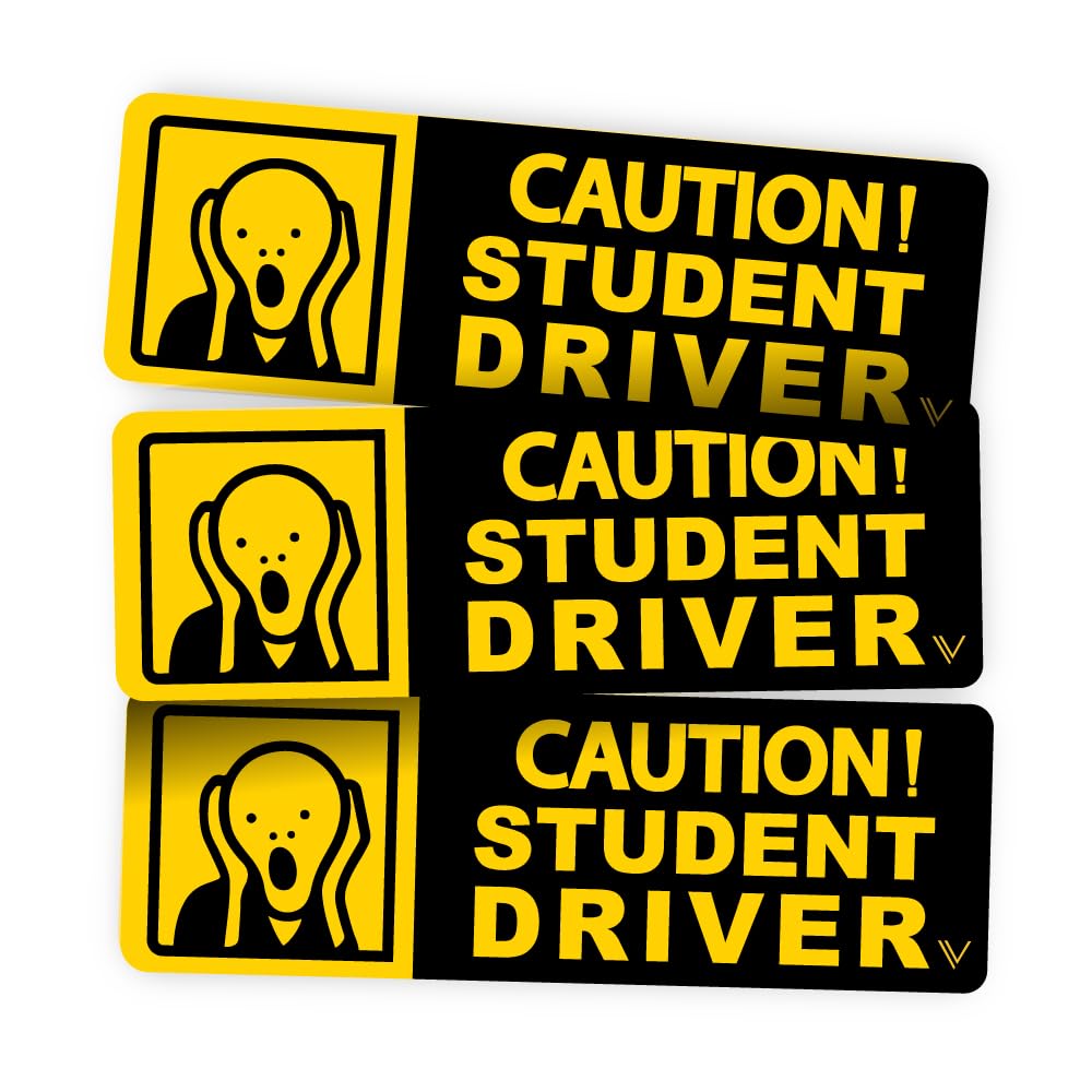 Amazon.com: Funny Reflective Student Driver Magnet for Car - New Driver ...