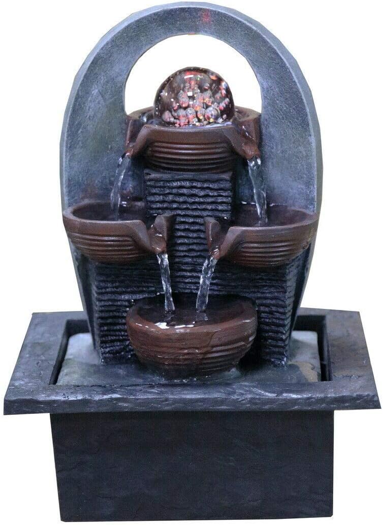 Stone Ball Round Water Fountain With Light Perfect Indoor Water Feature ...