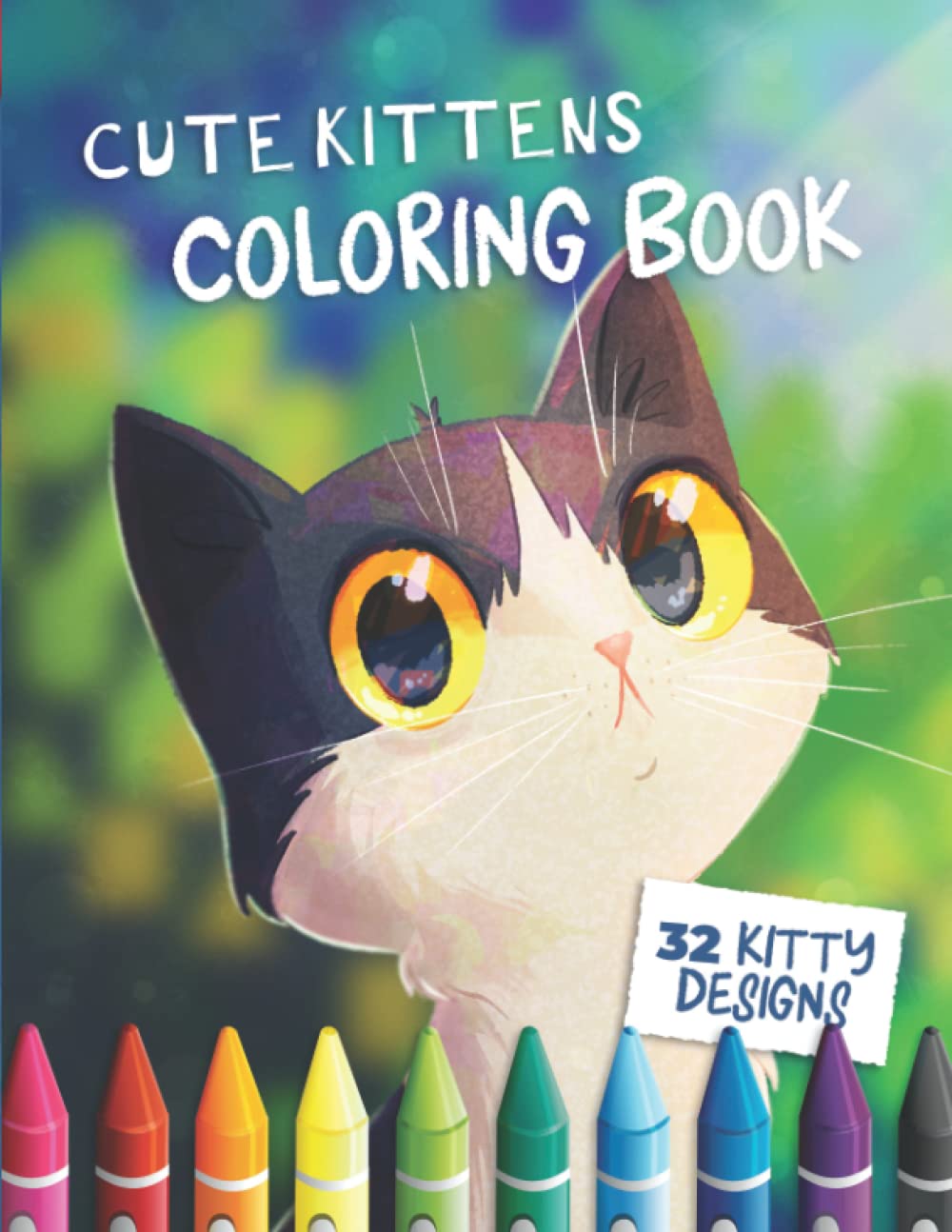 Buy Cute Kittens Coloring Book: 32 Beautifully Designed Kittens to ...