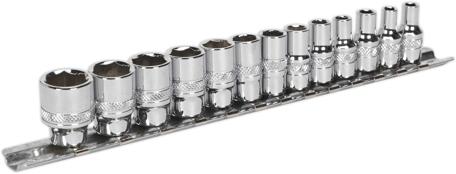 Sealey AK2746 Lock-On Socket Set, 1/4" Square Drive, 6PT Metric, 13 ...