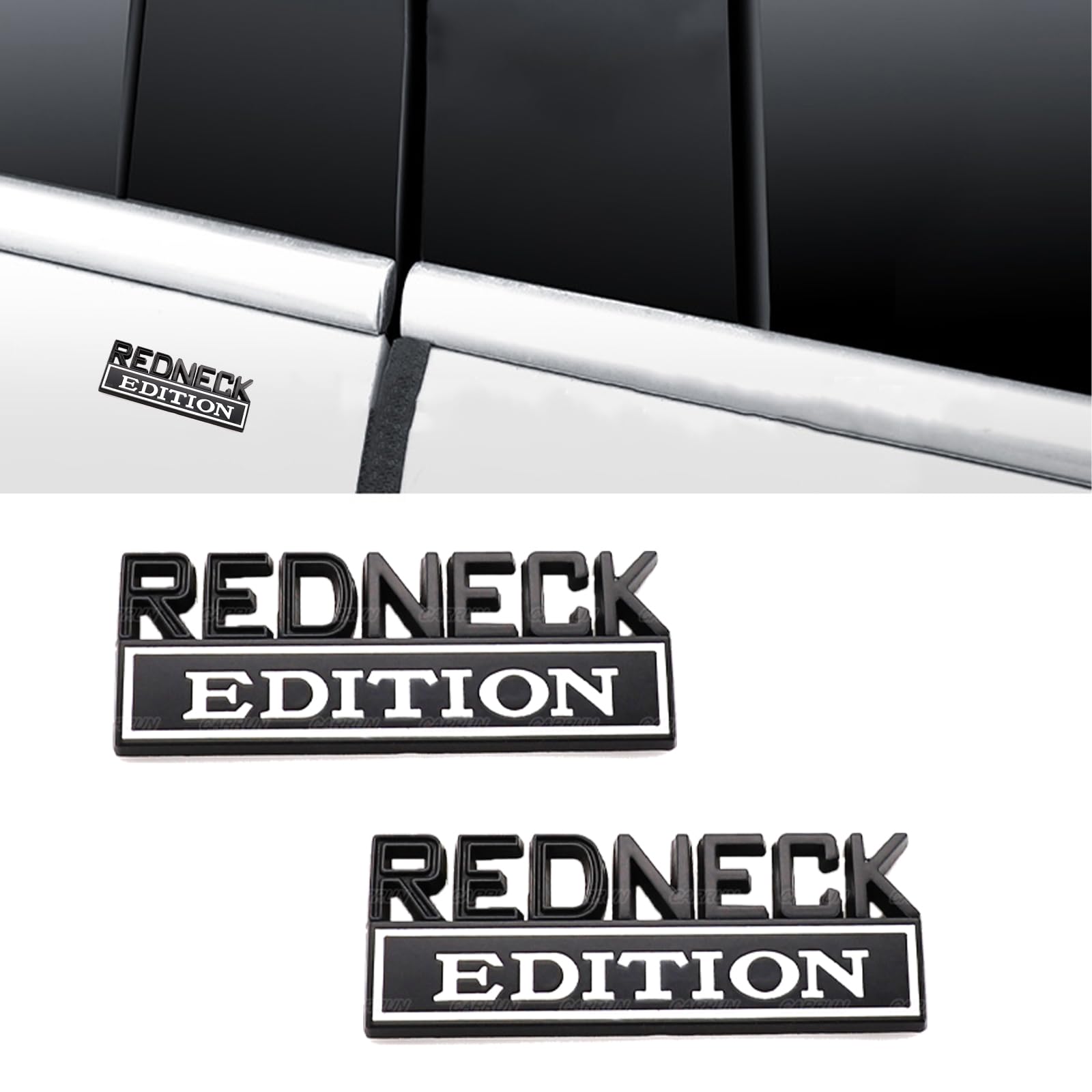 Snapklik.com : 2 Pcs Redneck Edition Emblem Car Side Rear Front Hood ...