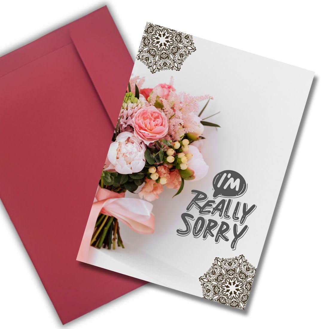 AanyaCentric Sorry Printed Greeting Card - A5 Size Card with Handmade ...
