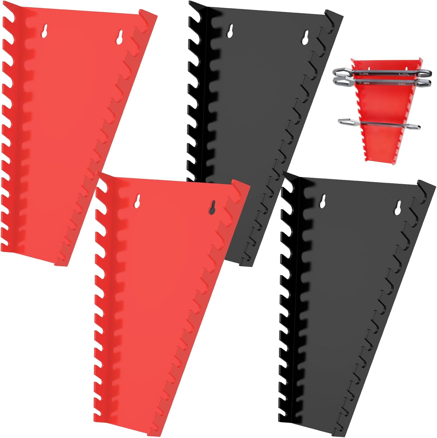 52 Slot Wrench Organizer, Metal Wrench Holder, Wrench Rack Tool Trays ...