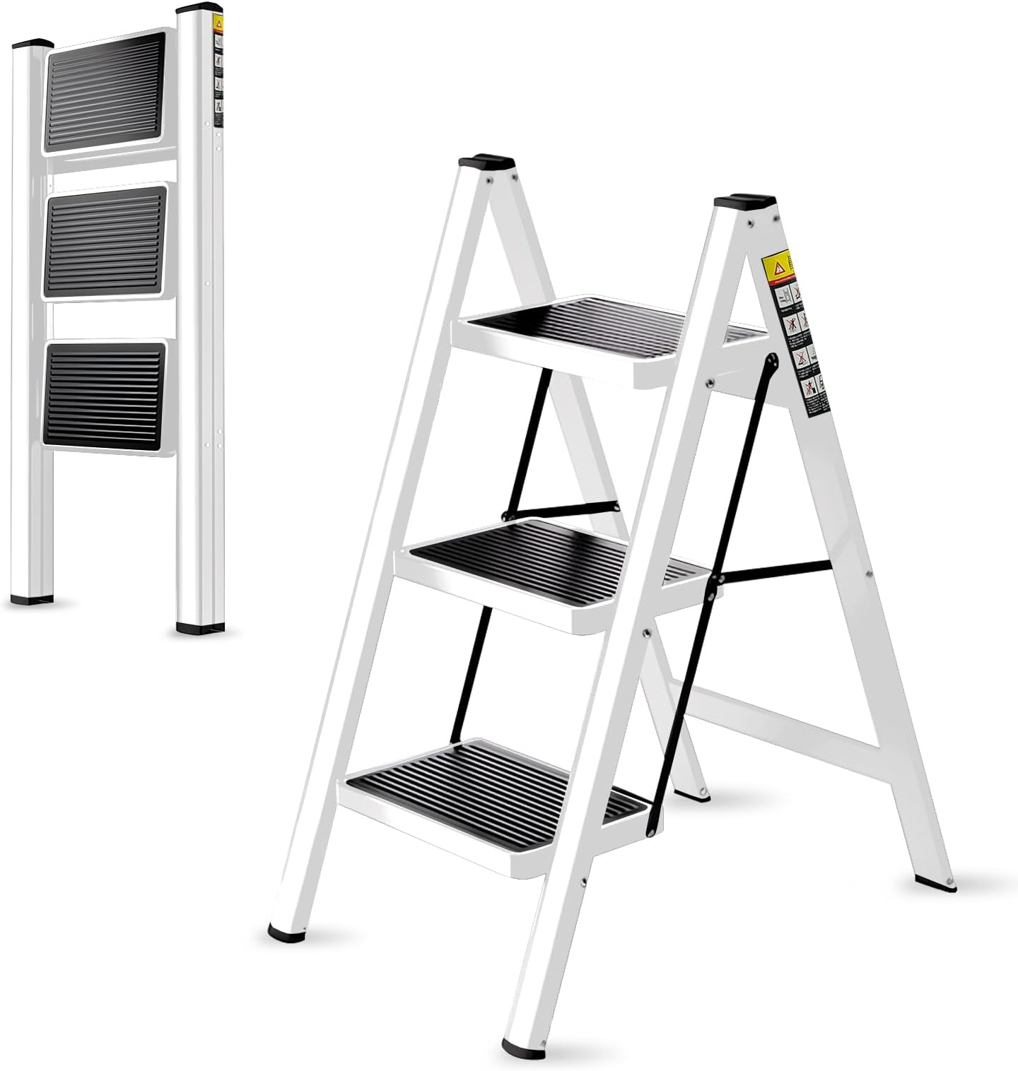 Amazon.co.jp: Kaitou 折りたたみ踏み台 脚立 ステップ台 耐荷重150kg 滑り止め スチール製 コンパクト 持ち運び 軽量 コンパクト 2段 ホワイト : 産業・研究開発用品