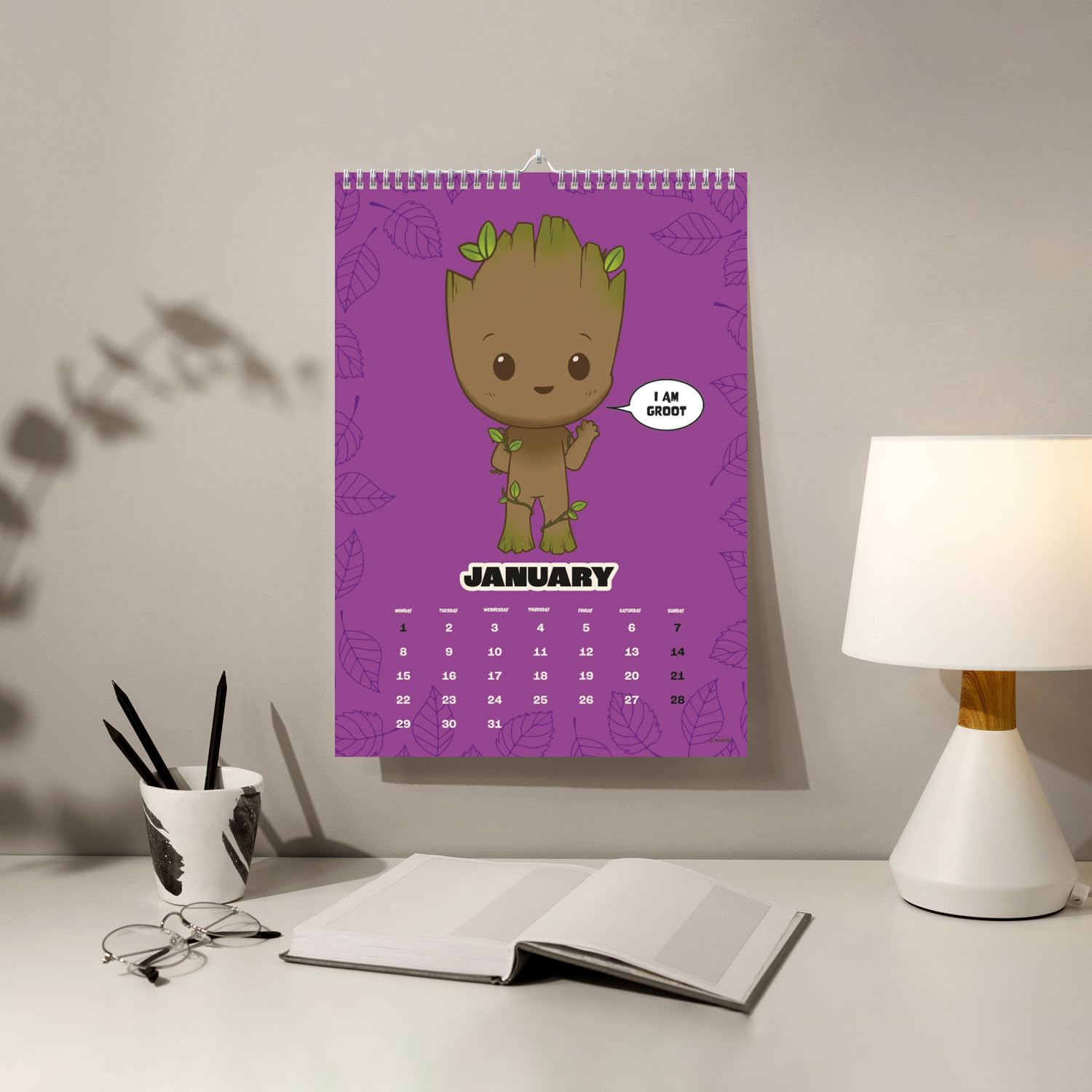 Grupo Erik Marvel Groot A3 Wall Calendar 2024 | 11.7 x 16.5 inches – 29 ...