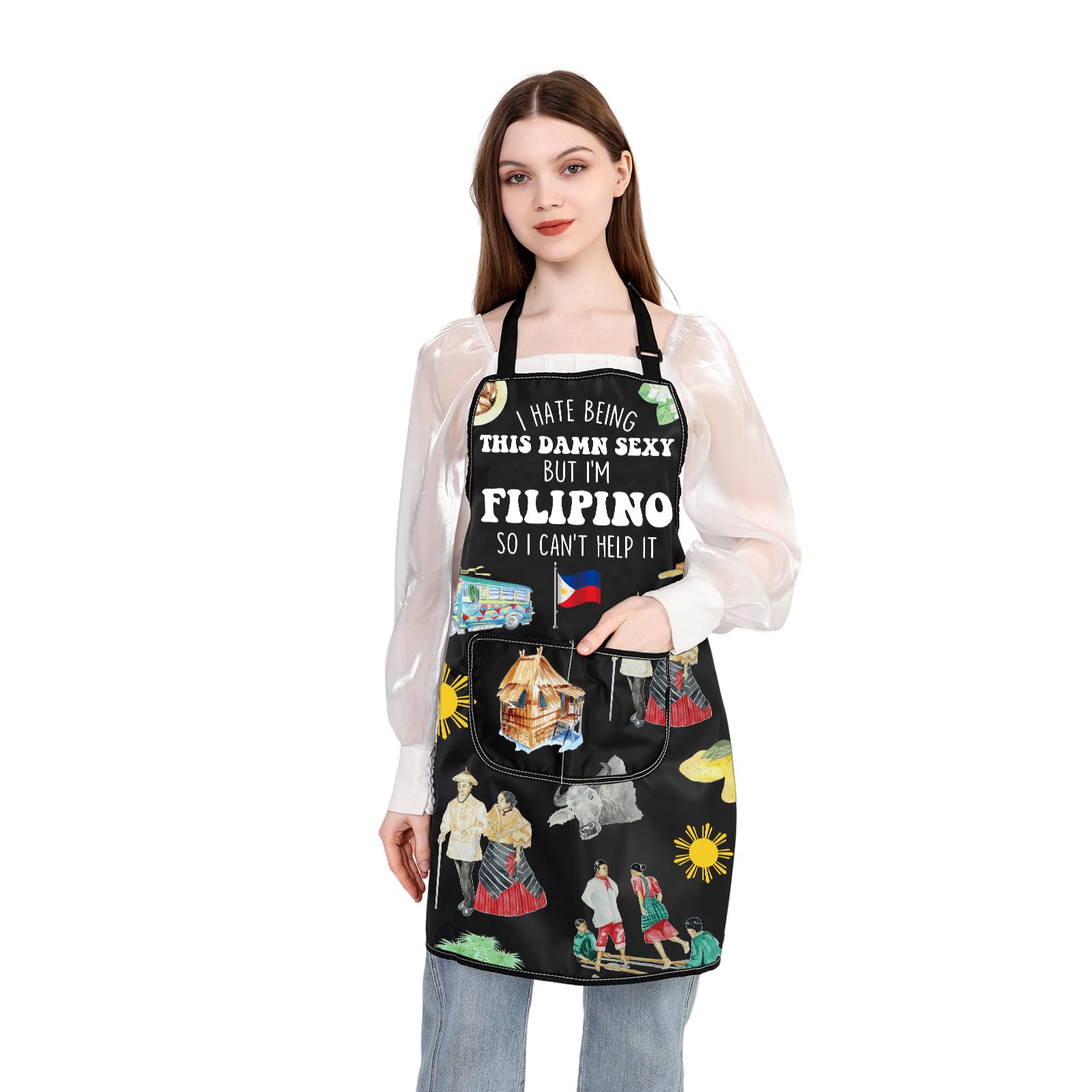 Buy PLITI Filipino Apron With Pockets Filipino Travel Gift Philippine ...