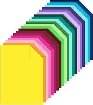 Amazon.com : 20 sheets Color Cardstock, Multi Colors A4 85lb Cover Card ...