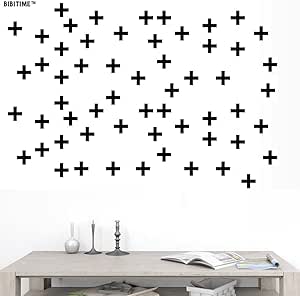 Amazon.com: BIBITIME Black DIY Small Cross Wall Decals Math Plus Sign ...